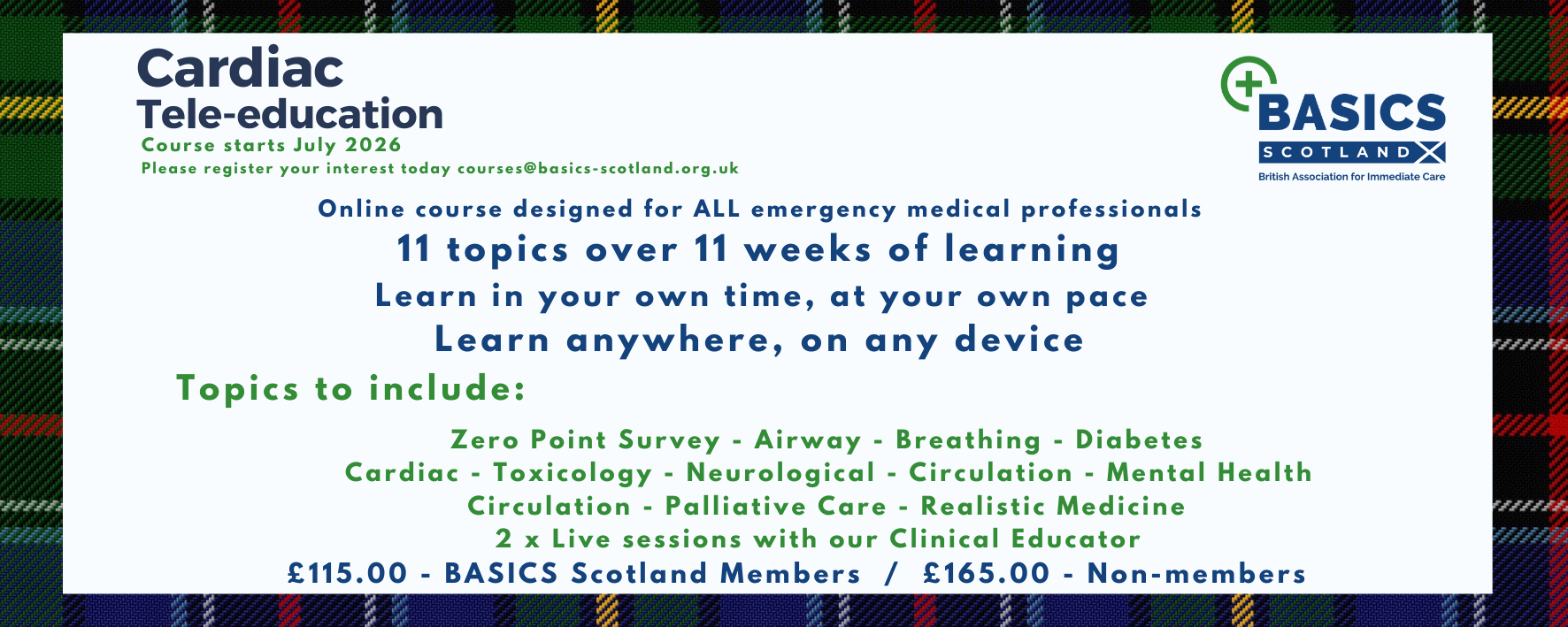 Tele-education – BASICS Scotland